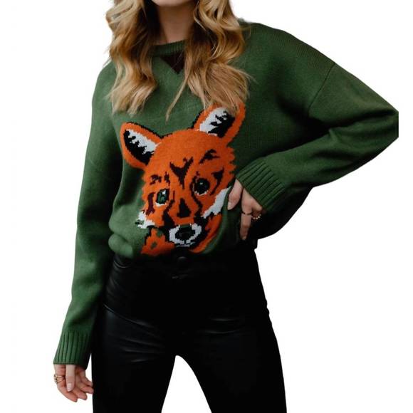 Panache | Sweaters | New Panache Fox Sweater In Green | Poshmark